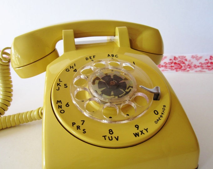 Works--sunshine Yellow Rotary Dial Telephone From Western Electric - Etsy