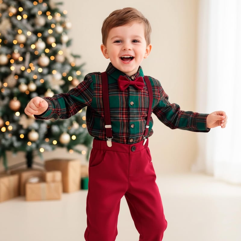 Red Tartan Bow Kids - Etsy