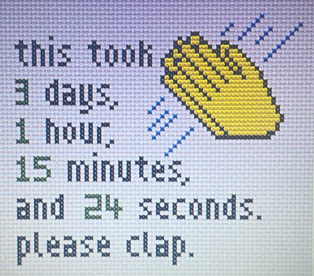 Please Clap! Cross Stitch Pattern, Cross Stitch Pdf, Funny Cross Stitch ...