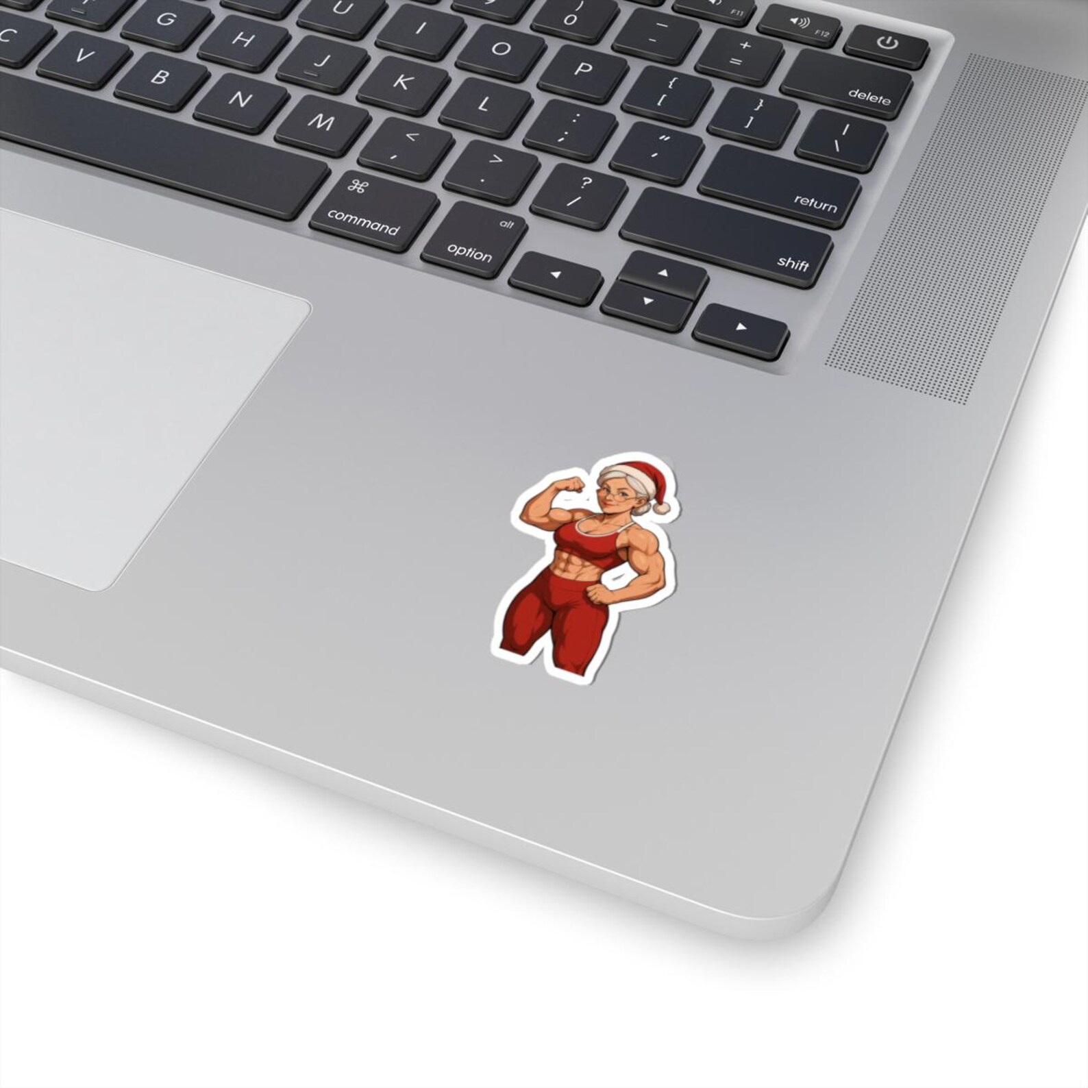 Christmas Mrs Claus Jacked Kiss-cut Sticker, Xmas Stickers, Festive ...