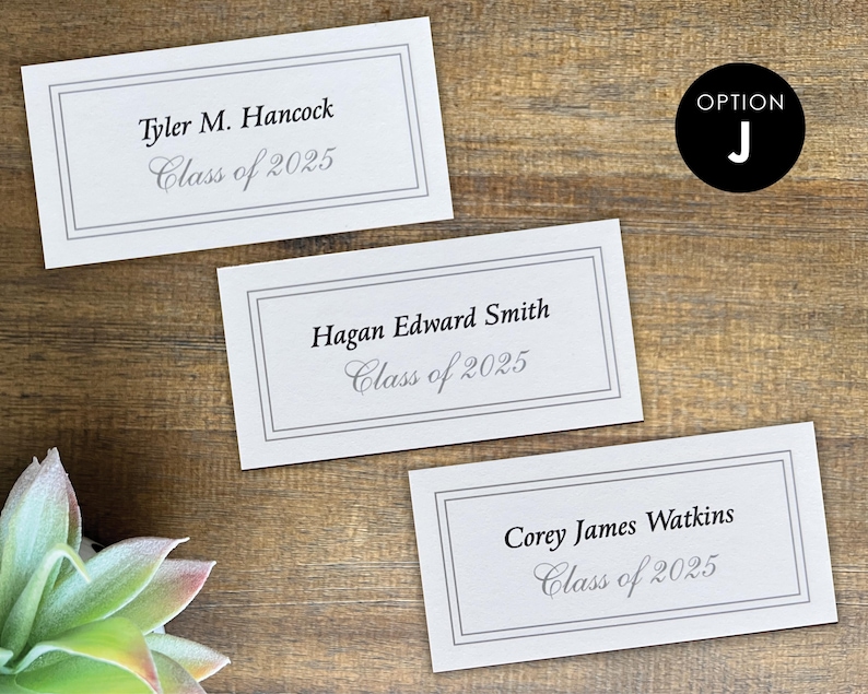 Personalized Graduation Name Cards | Silver | Class of 2026 | Printed ...