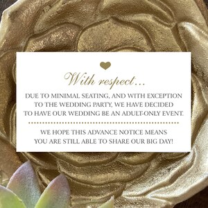 Printable Adults Only Wedding Invitation Insert Card / No Kids | Etsy