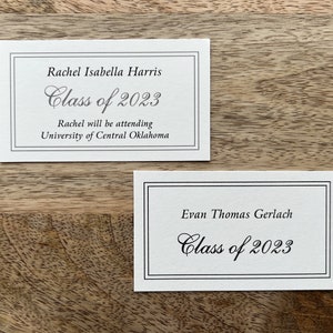 Printed Name Cards for Graduation Announcement / Graduation - Etsy