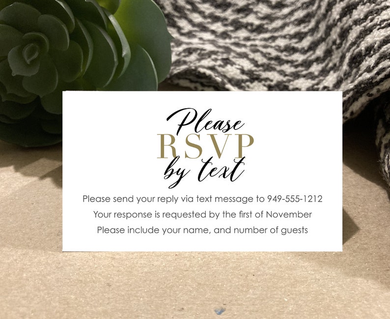 RSVP by Text Cards / RSVP Cards / Response Cards / Printed - Etsy