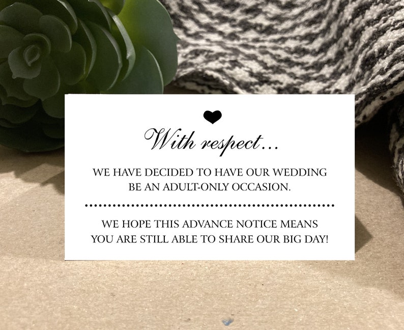 Printable Adult Only Wedding Invitation Insert Card or Save | Etsy