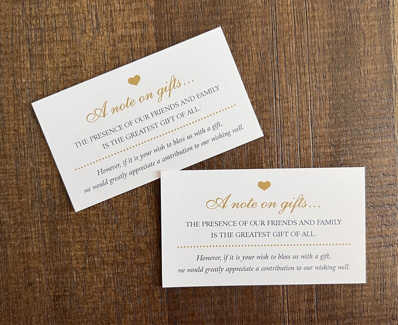 A Note on Gifts Wedding Invitation Enclosure Cards / Wishing - Etsy