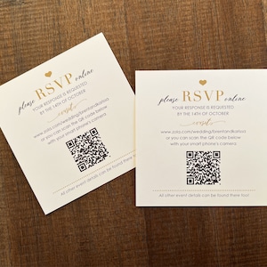 RSVP Card With QR Code for Online Response to Wedding - Etsy
