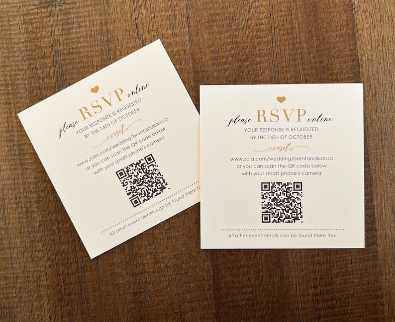 RSVP Card With QR Code for Online Response to Wedding - Etsy