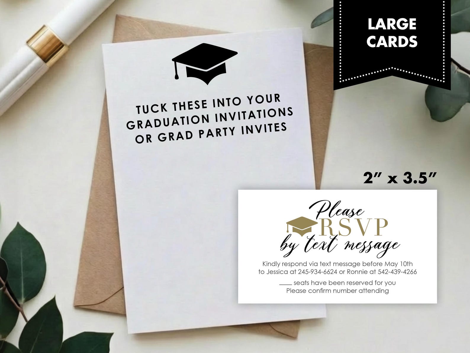 Graduation RSVP Cards | Response Cards for Grad Party | Reply by Text ...