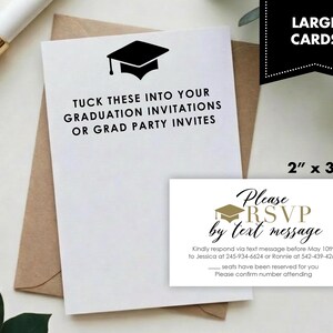 Graduation RSVP Cards | Response Cards for Grad Party | Reply by Text ...