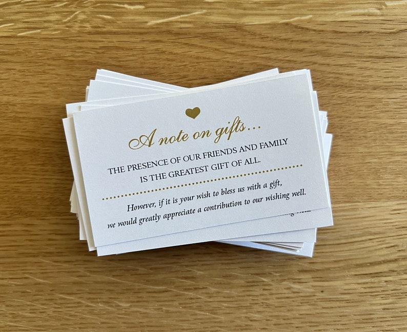 A Note on Gifts Wedding Invitation Enclosure Cards / Wishing - Etsy