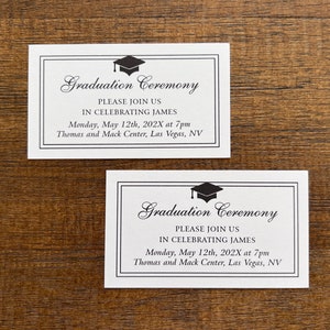 Graduation Ceremony Invitation Insert Card for Graduation Announcements ...