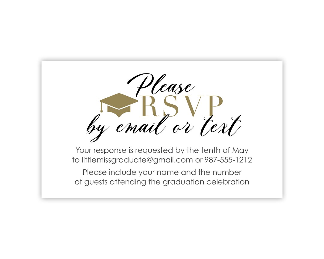 Rsvps for Graduation / Graduation Party Response Cards / Printed Reply ...