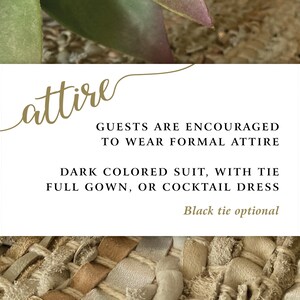 Wedding Attire Card | Wedding Dress Code Card | What to Wear to Wedding ...
