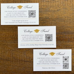 College Fund QR Code Card for High School Graduation Announcement ...