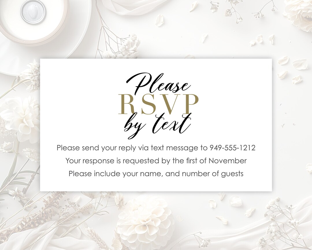 RSVP by Text Cards / RSVP Cards / Response Cards / Printed Reply Cards ...