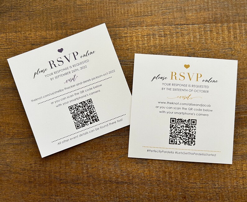RSVP Card With QR Code for Online Response to Wedding - Etsy