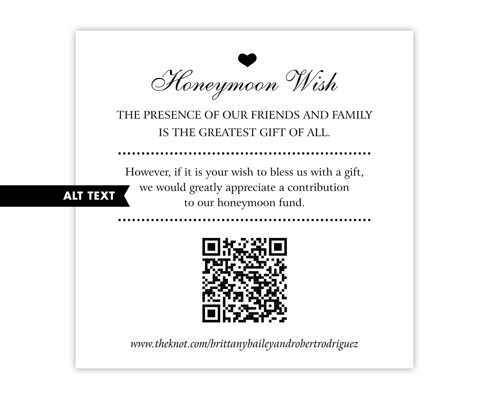 Printed Registry Cards With QR Code for Wedding Gift Registry - Etsy