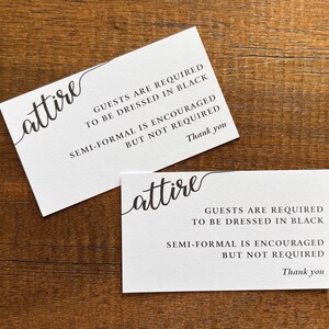 Wedding Attire Card, Wedding Dress Code Card, What to Wear to Wedding ...