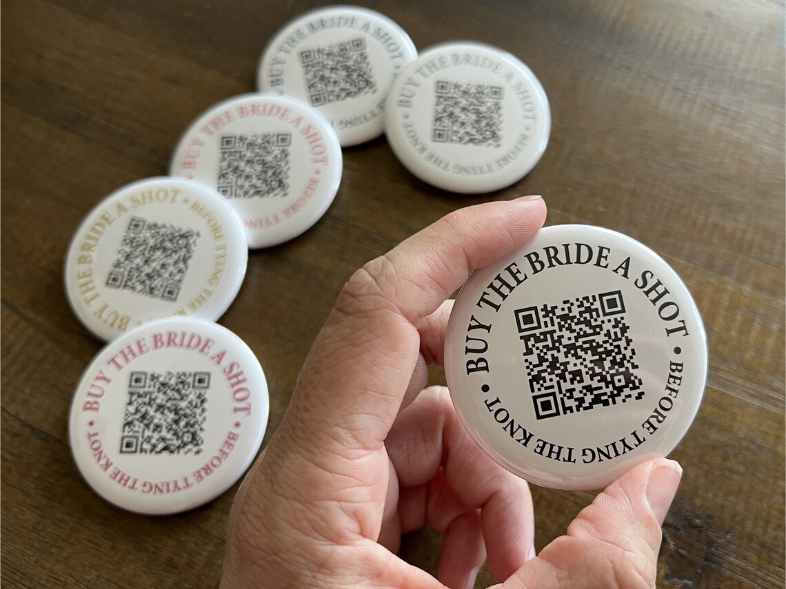 Buy the Bride A Shot QR Code Drink Buttons for Bachelorette Party | QR ...