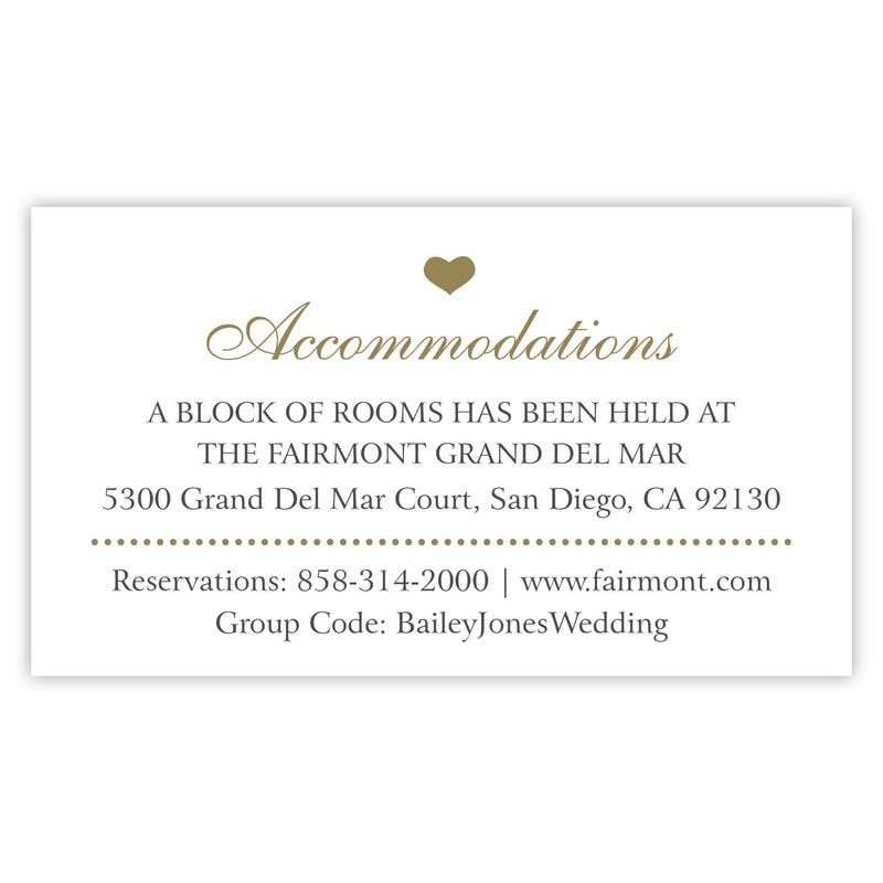 Accommodation Cards - Etsy
