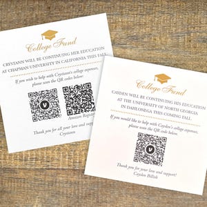 College Fund QR Code Cards for High School Graduation Announcement ...