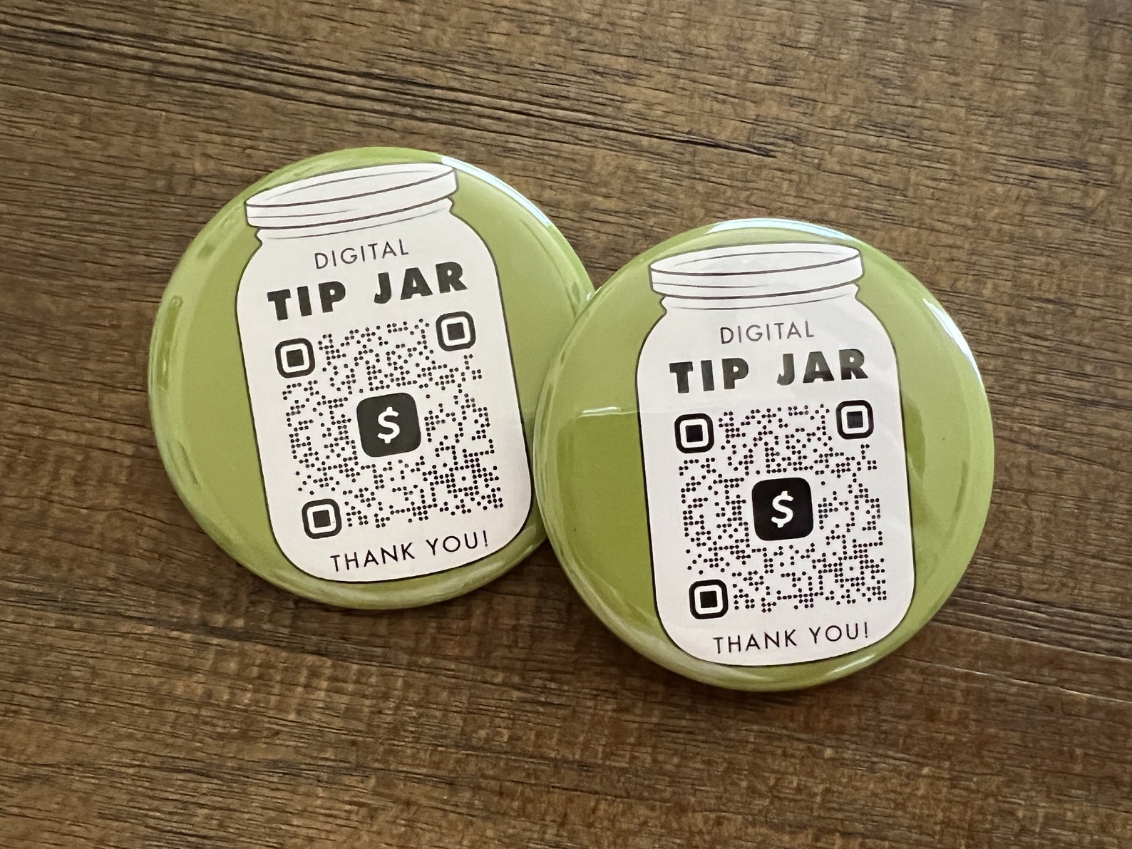 Tip Jar QR Code Button for Barista, Bartender, Budtender, Server ...