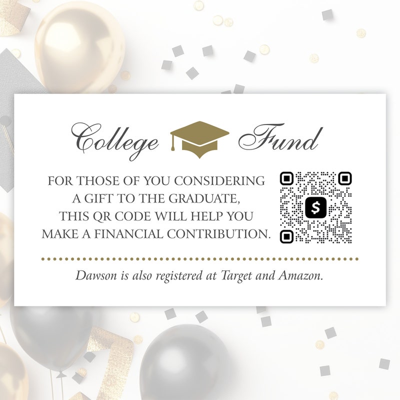 Cash App Insert for Grad Announcement - Etsy