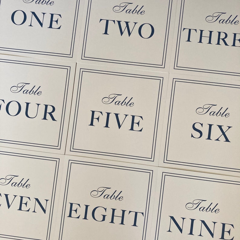 Gold Table Numbers With Border / Formal Wedding Table Number - Etsy