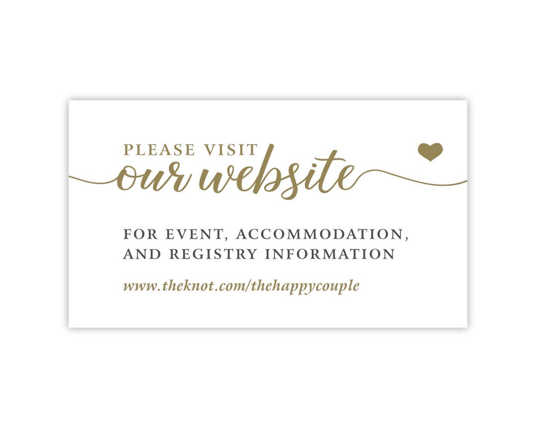 Visit Our Website Cards | Wedding Invitation Inserts | Accommodations ...