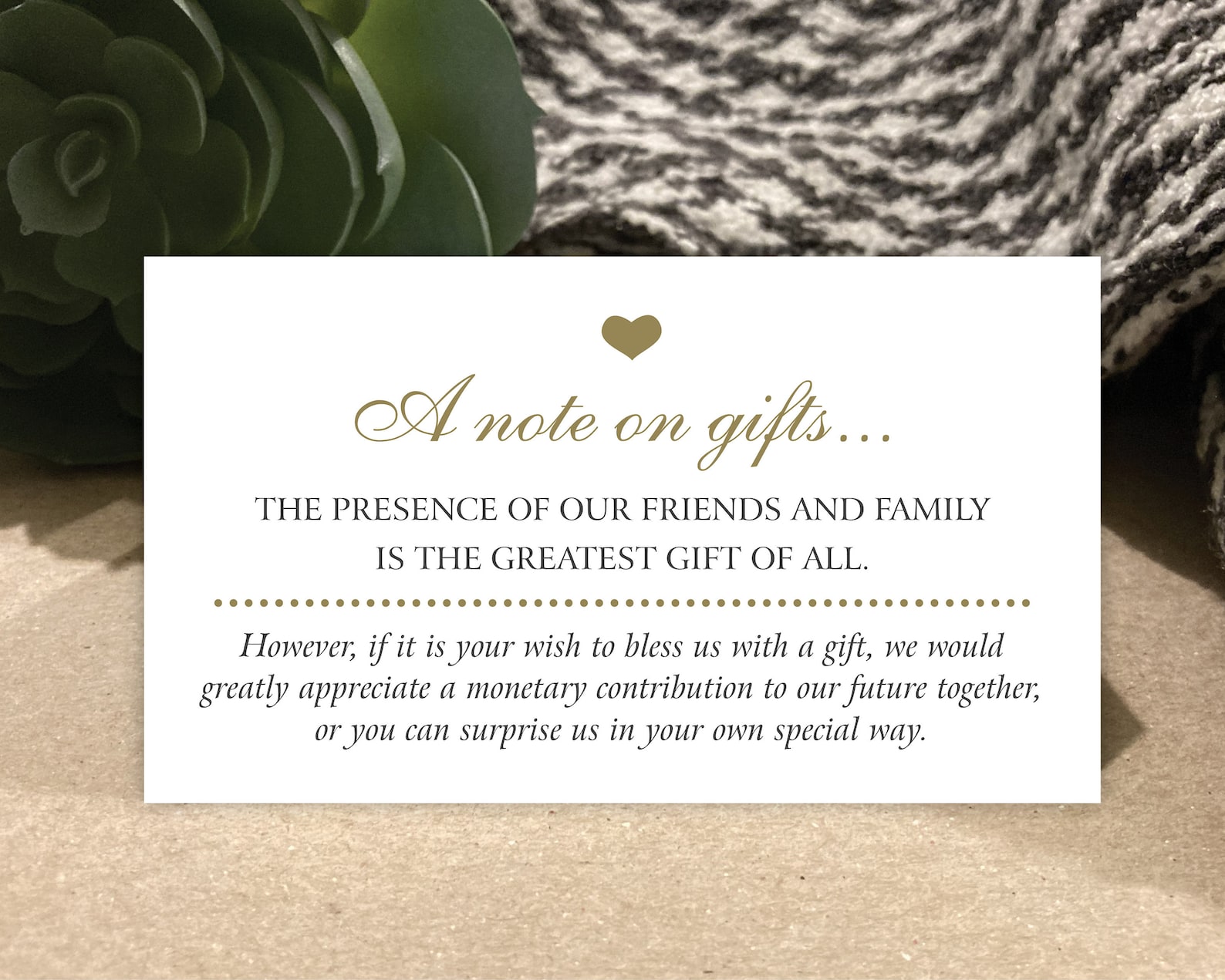 Request for Cash Money Instead of Gifts at Wedding, Monetary Gifts Card ...