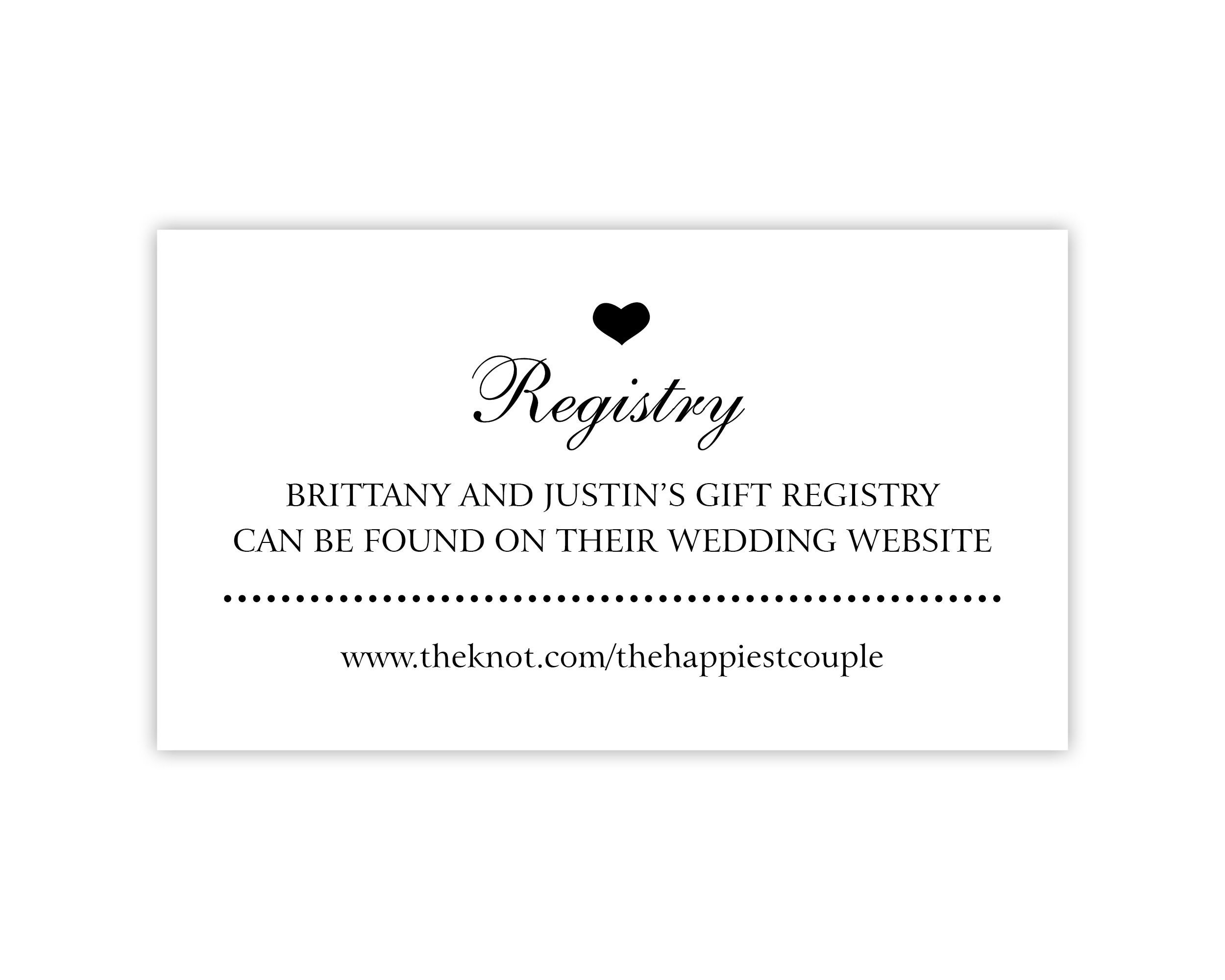 Wedding Registry Cards