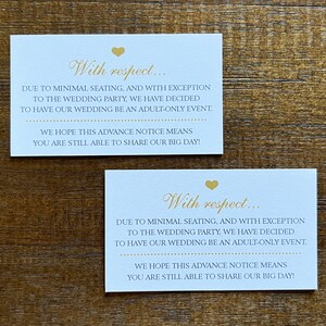 Adults Only Wedding Invitation Insert Card: Minimal Seating, Small ...