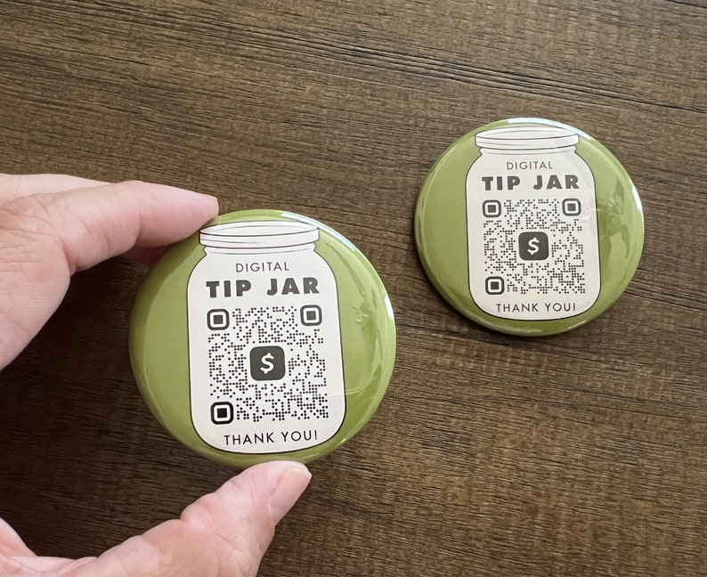 Tip Jar QR Code Button for Barista Bartender Budtender - Etsy