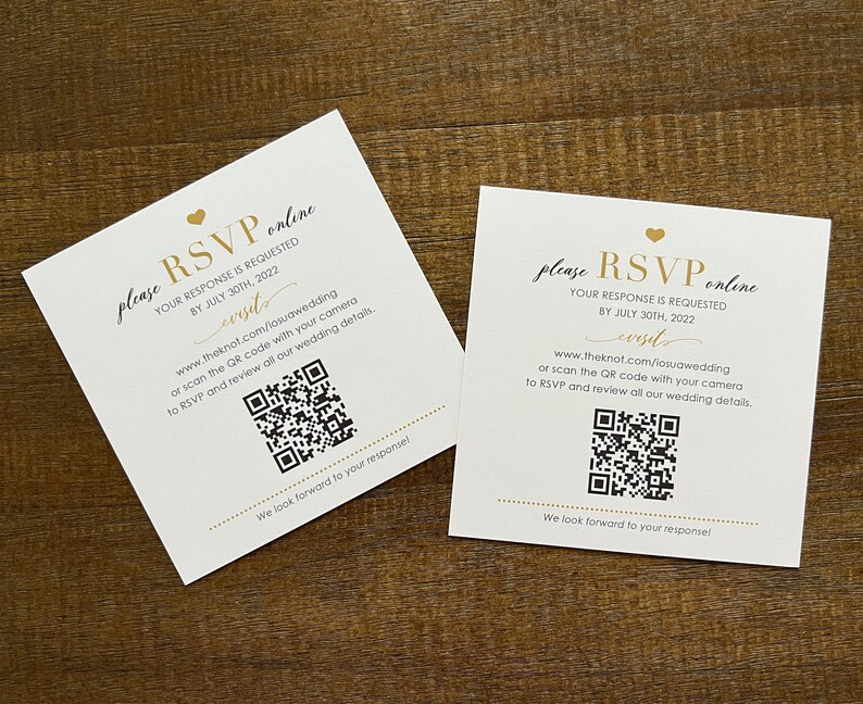 RSVP Card With QR Code for Online Response to Wedding - Etsy