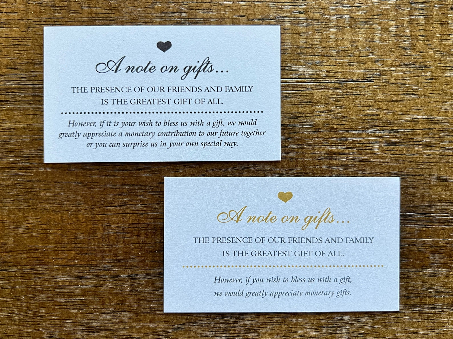 Request for Cash Money Instead of Gifts at Wedding, Monetary Gifts Card ...