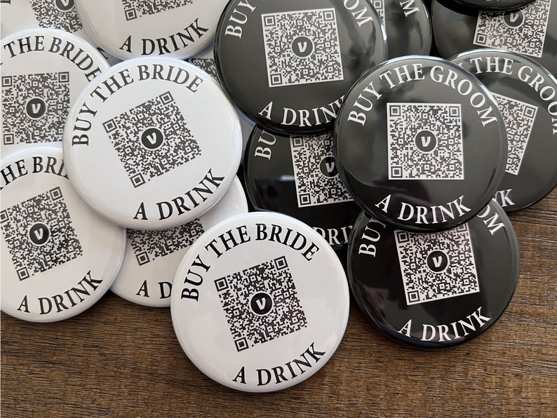 Buy the Bride A Shot QR Code Drink Buttons for Bachelorette Party | QR ...