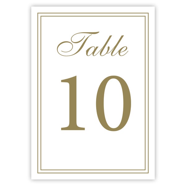 Gold Table Numbers - Etsy