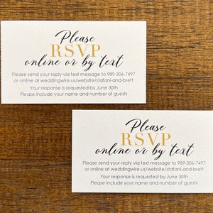 RSVP Online or by Text Cards / Printed RSVP Cards / Reply Cards for ...
