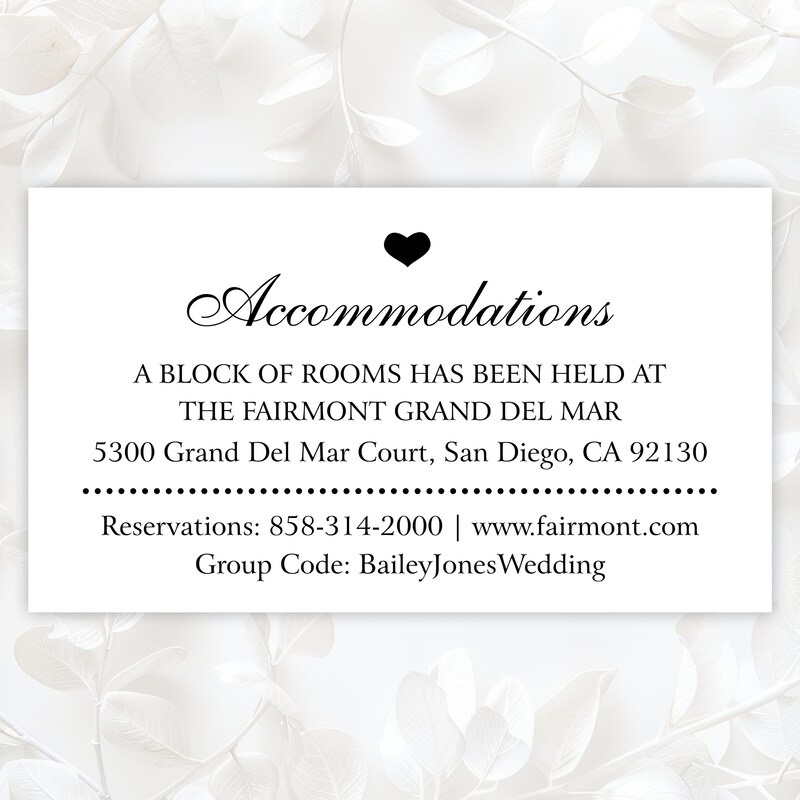 Accommodation Cards - Etsy