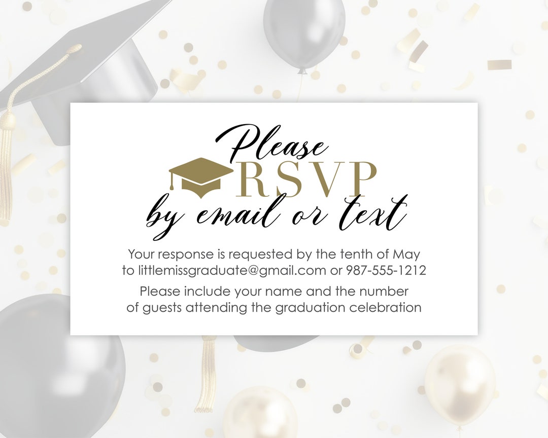 Rsvps for Graduation / Graduation Party Response Cards / Printed Reply ...