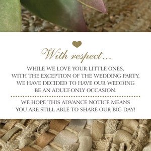 Printable Adults Only Wedding Invitation Insert Card | No Kids Allowed ...
