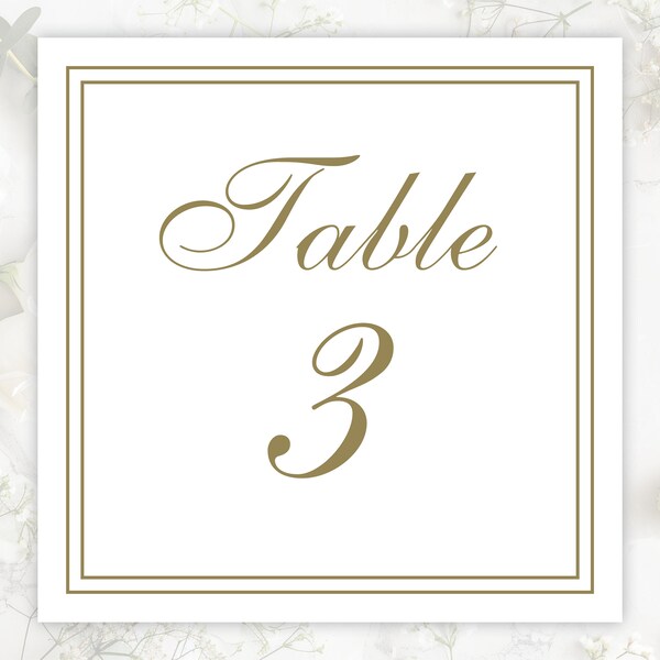 Table Number Cards - Etsy