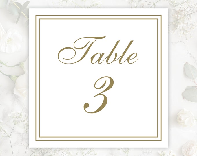 Square Table Numbers, Wedding Table Numbers, Party Table Numbers ...