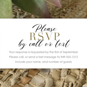 RSVP by Call or Text Message / Printed RSVP Cards / Reply Cards for ...