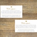No Plus Ones at Wedding Invitation Insert / Printed No Plus Ones ...