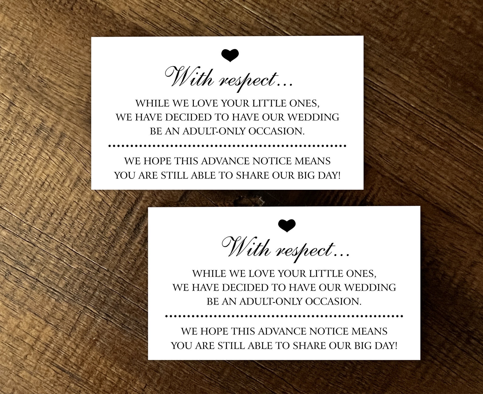 Printable No Kids / No Children Allowed at Wedding Invitation | Etsy
