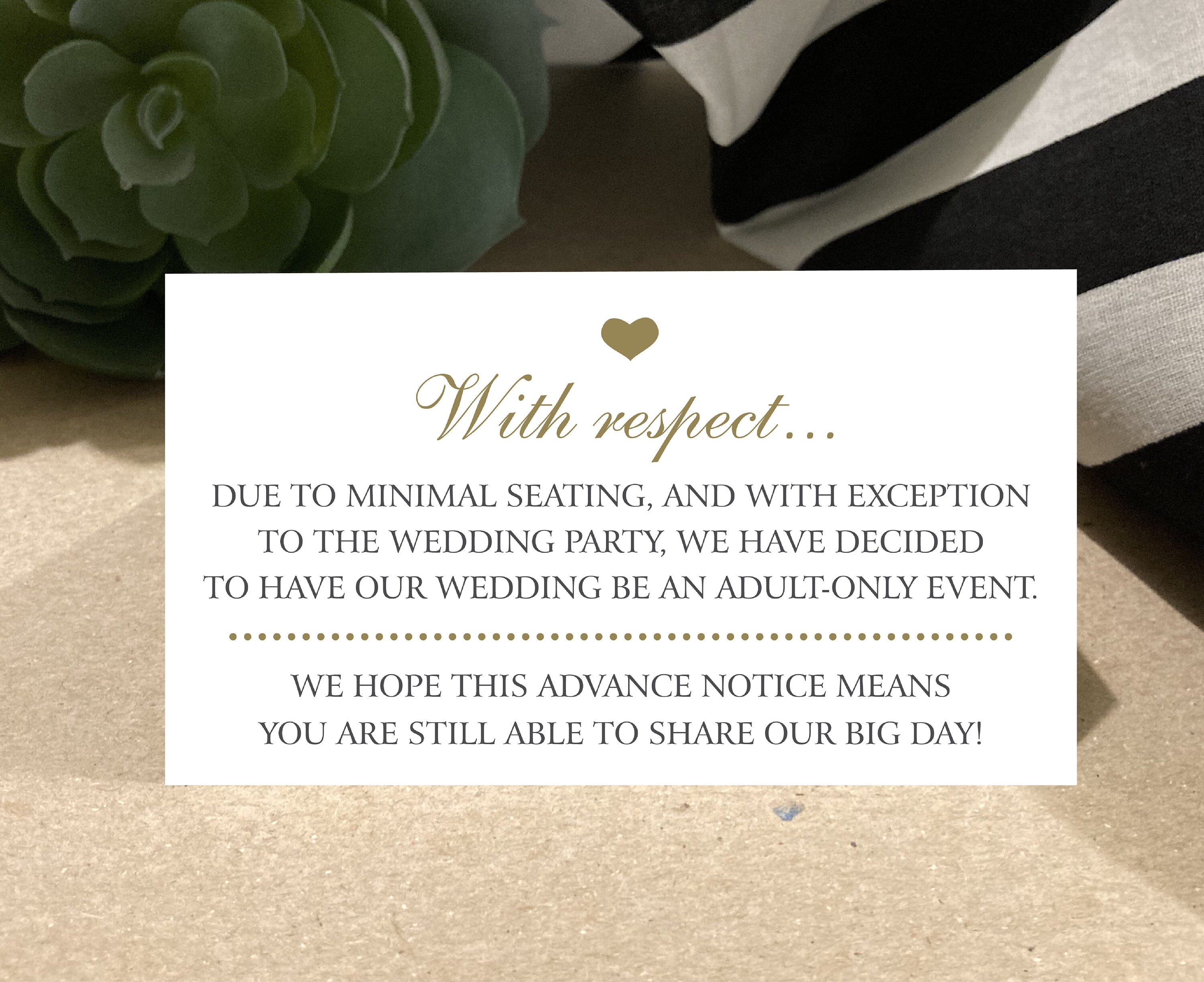 Printable Adults Only Wedding Invitation Insert Card / No Kids - Etsy ...