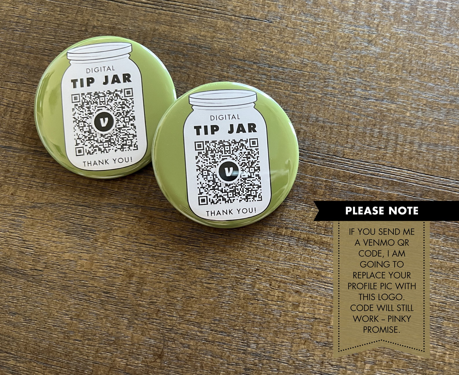 Tip Jar QR Code Button for Barista Bartender Budtender - Etsy
