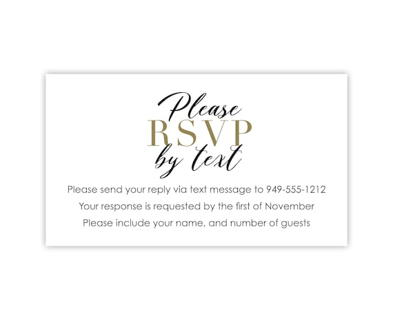 RSVP by Text Cards / RSVP Cards / Response Cards / Printed - Etsy